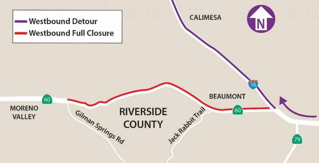 Closures Ahead on Route 60 in Riverside County’s Badlands