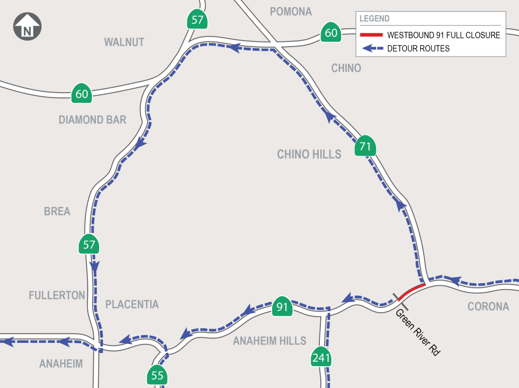 Switching Sides: Weeknight Full Closures of Westbound 91 in Corona to ...
