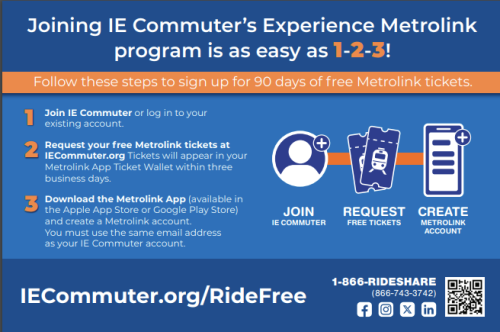 Ride the Train for Free with IE Commuter’s “Experience Metrolink ...